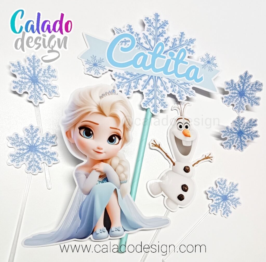 Elsa Frozen bebé con edad y nombre — Calado Design