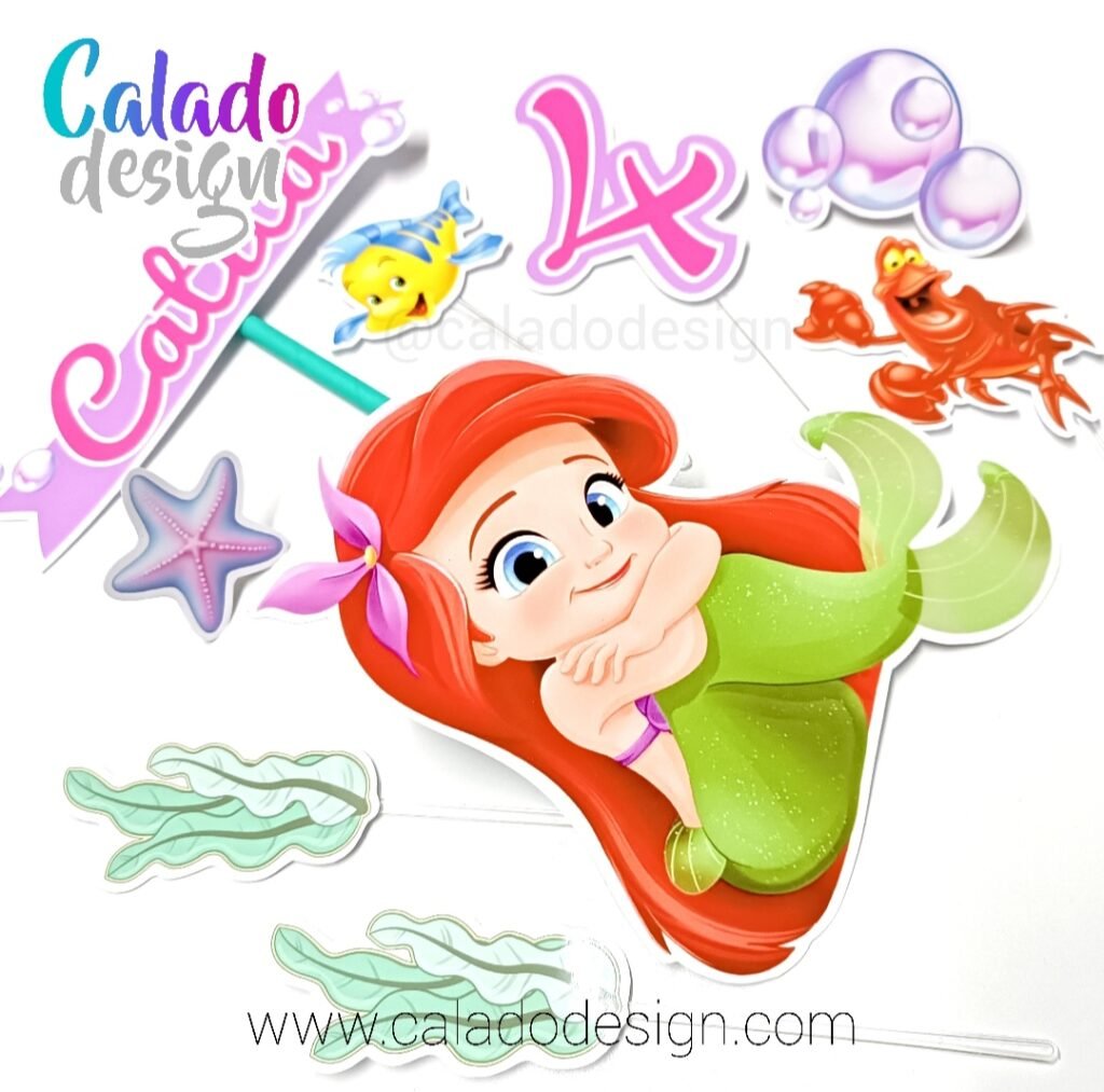 La sirenita bebé con nombre y edad — Calado Design